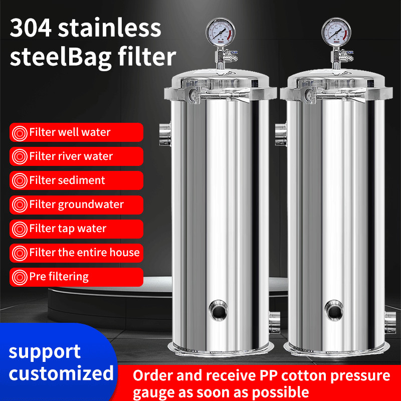 Industrieller Wasserfilter aus Edelstahl 304, doppelte Filtration ...