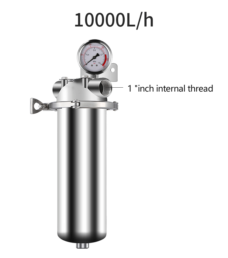 Food Grade 304 Stainless Steel Pre Filter 40 Microns 10Tons Whole House ...